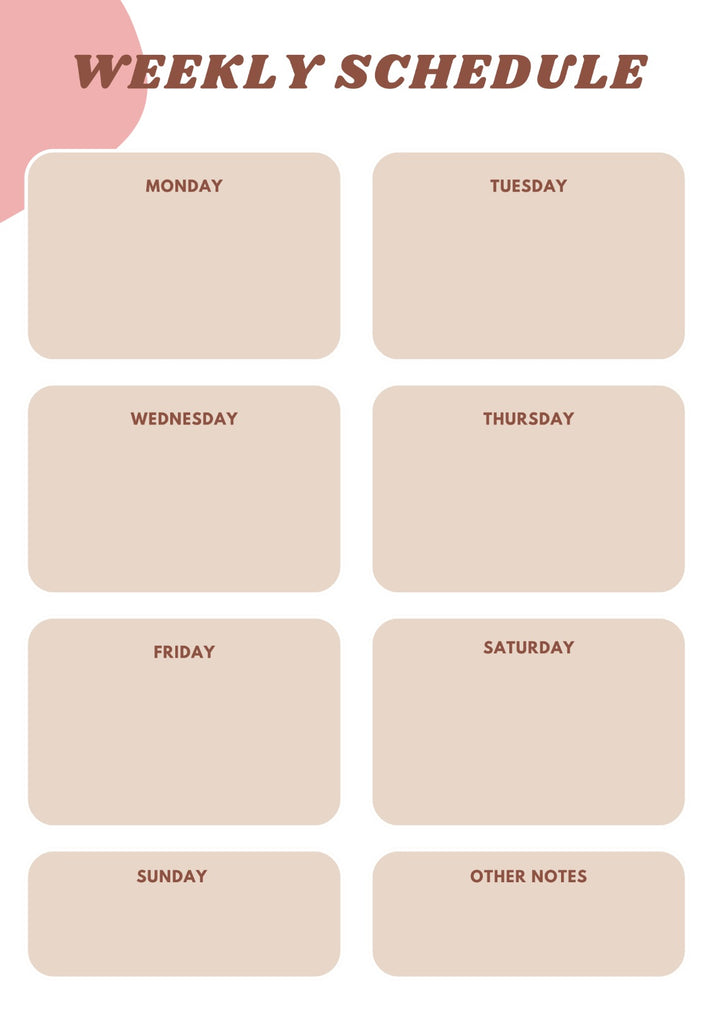Weekly Schedule Planner – Minimalist Digital Download – Mystic Morde